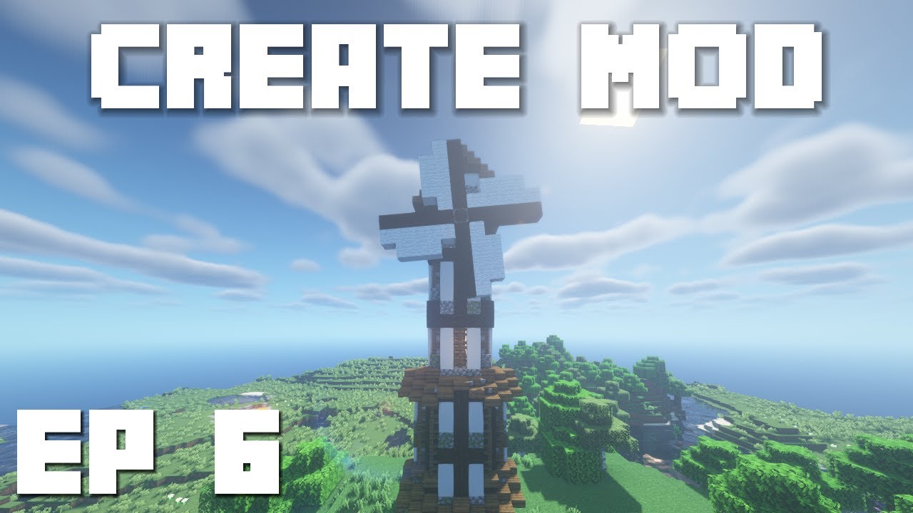 Minecraft Create Mod Tutorial - How to Make a Windmill Ep 6