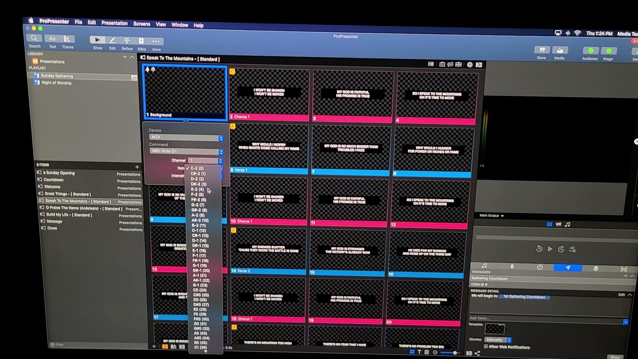 How to set lighting cues in propresenter 7.