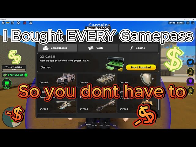 5 best gamepasses to use in Roblox War Tycoon
