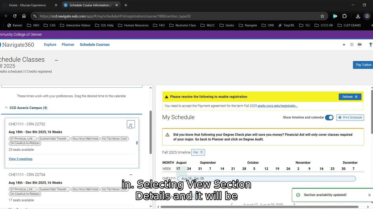 CCD - Navigate360 - Course Registration Process Pre-Reqs