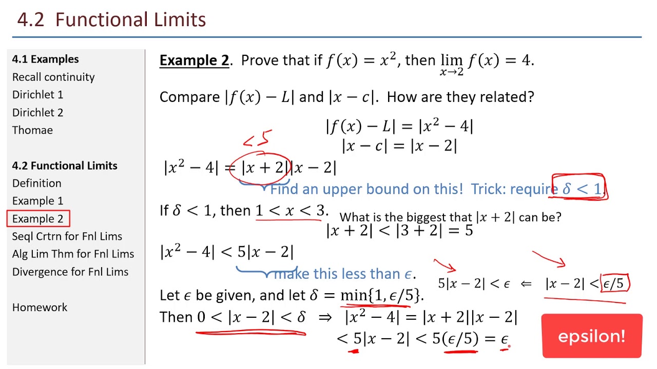 Math 441 - 4.1 and 4.2 Functional Limits