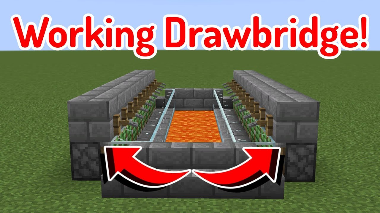 Minecraft: Working Drawbridge (1 Minute Tutorial!)