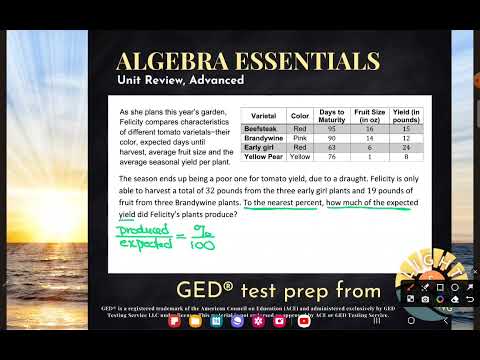 GED® Math: Solve for Percent with Data From Table (1.UR, Adv, # 29)