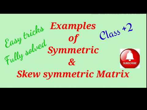 Examples of Symmetric & skew symmetric Matrices