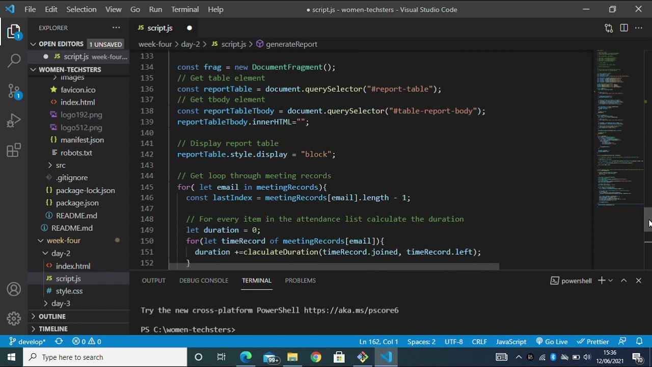 Attendance list app using JavaScript Event Listener and Dates Part 3