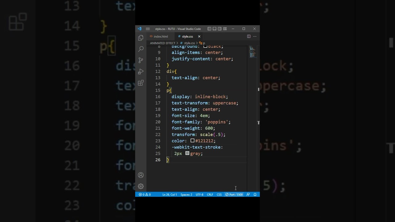 Website Text Loader Animation #css #shorts  #html #coding