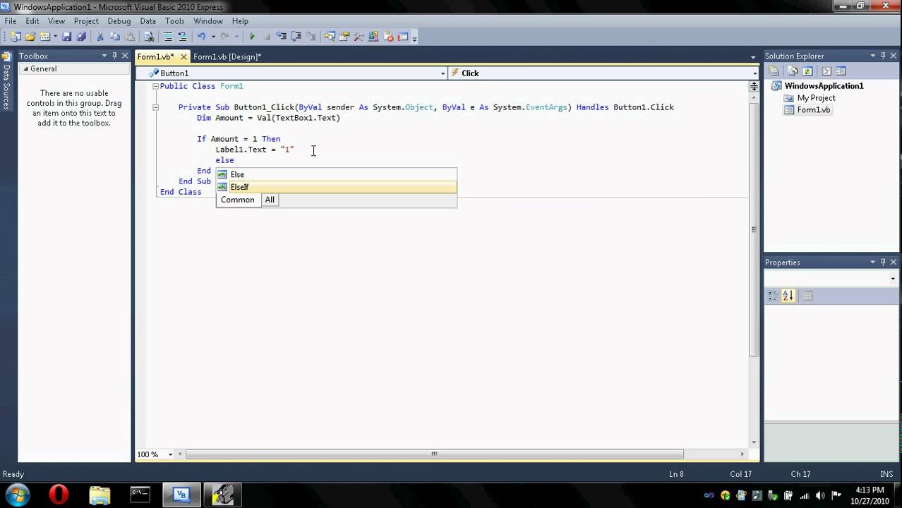 Visual basic 2010 - Tutorial 2 Conditional statements