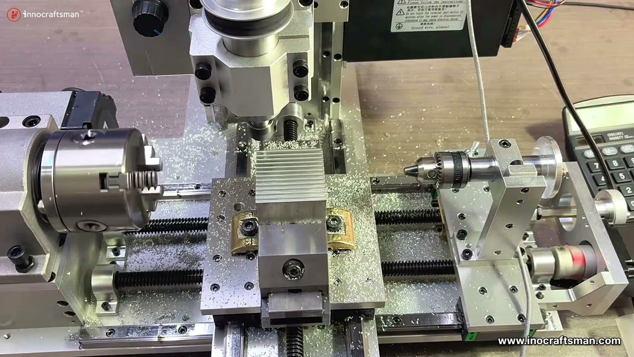 Milling and drilling process on the CNC Mini Lathe-Milling Machine Innocraftsman