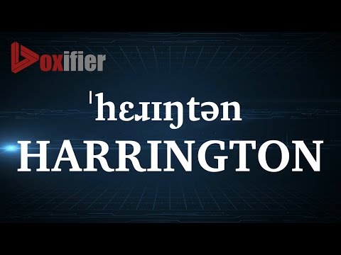 How to Pronunce Harrington in English - Voxifier.com