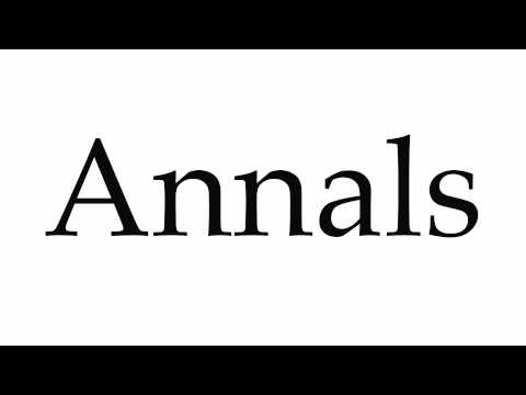How to Pronounce Annals