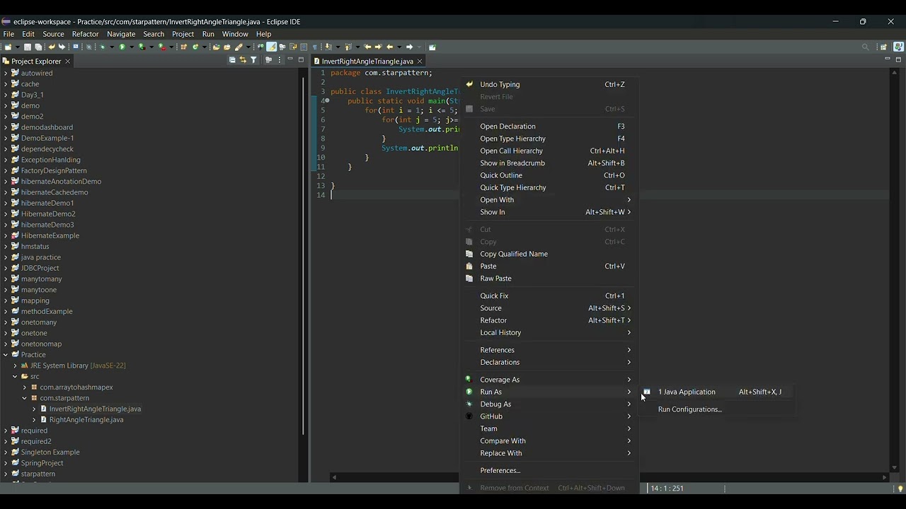 Inverted Right Angle Triangle Star Pattern in Java - Step-by-Step Tutorial