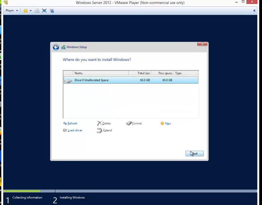 Installing Windows 2012 R2 Data center