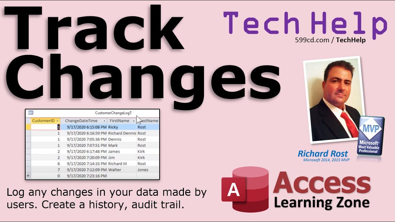Tracking Changes to Data in Microsoft Access - Audit Trail - Log User Activity - Record Edits