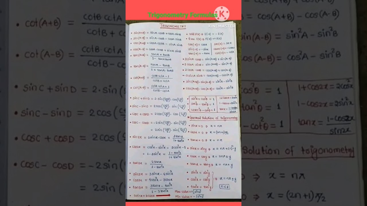 Trigonometry Formulas # Intermediate