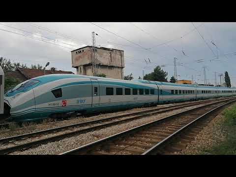 DB Cargo Bulgaria 86 015 & Siemens Velaro through Kaspichan, Bulgaria