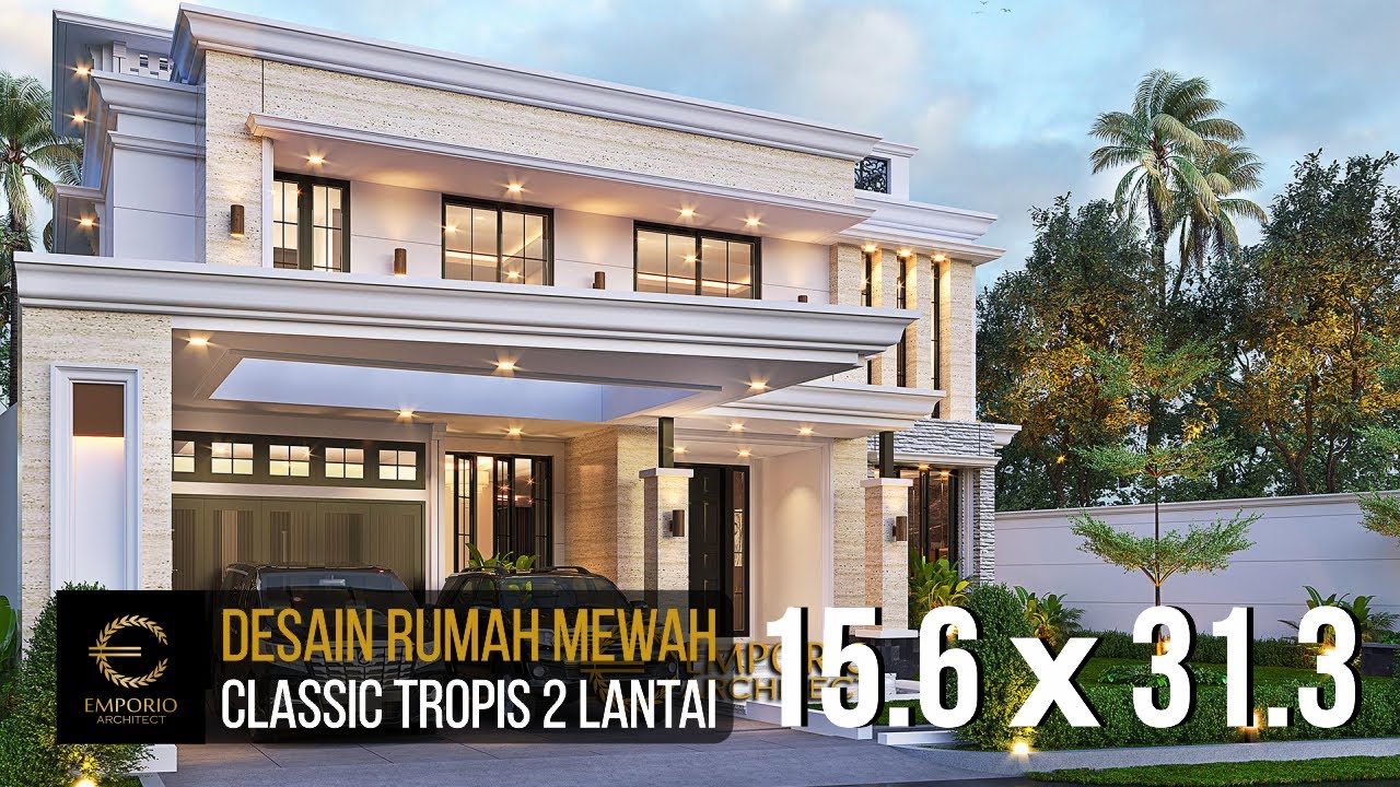 Desain Rumah Klasik 2 Lantai Bapak Hasbullah - Jakarta