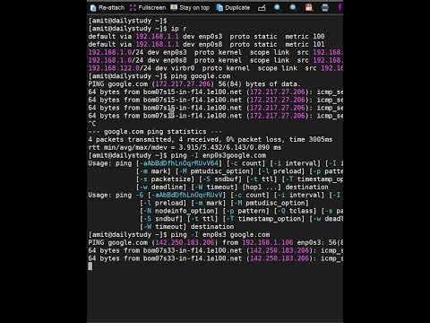 How to ping form selected ethernet /NIC |DailsyStudyLinux #dsl #learnlinux #linuxinterviewquestions
