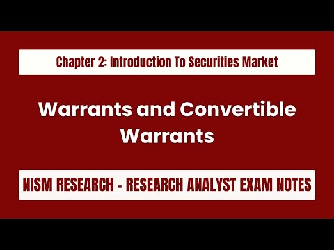 What Are Warrants And Convertible Warrants? - Introduction To Securities Market - NISM