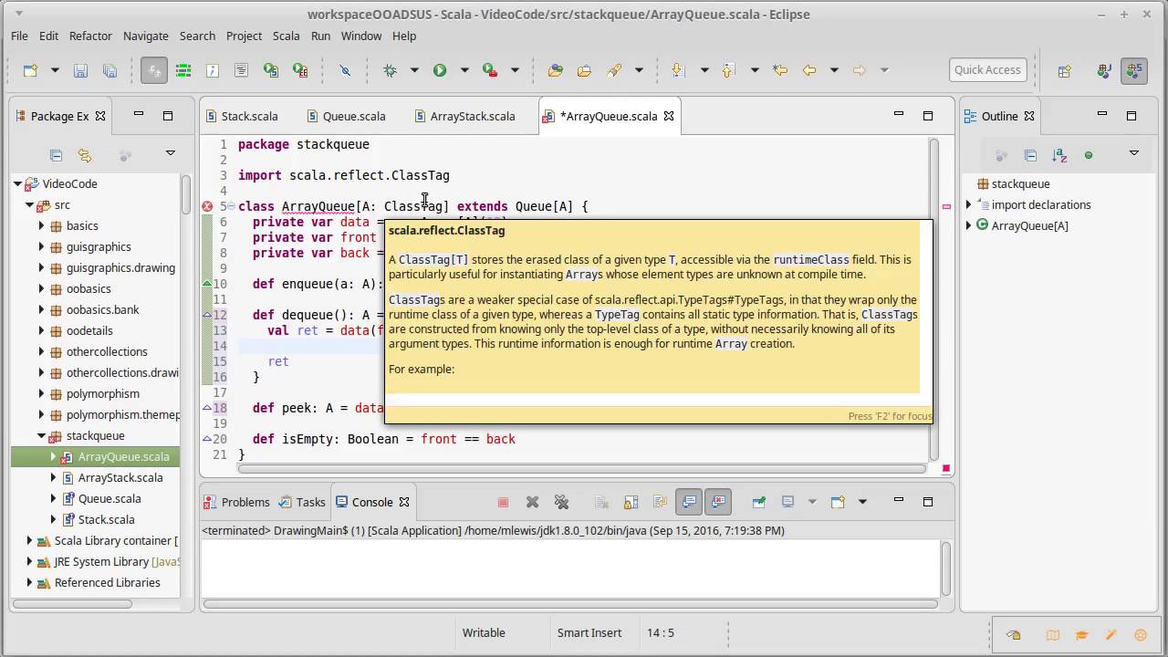 Array Based Queue (using Scala)