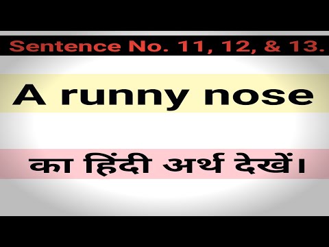 A runny nose meaning in hindi