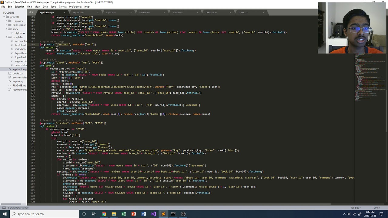 CS50 Web Programming - Project 1 (Book Review Site)