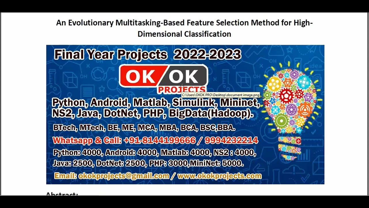 An Evolutionary Multitasking Based Feature Selection Method for High Dimensional Classification