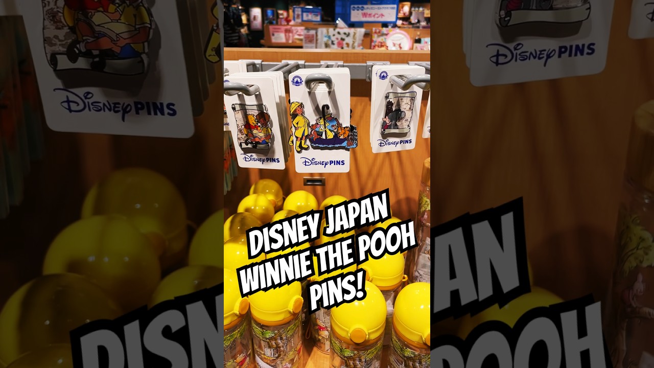🍯 Winnie the Pooh pins make up the CUTEST display in this Japanese Disney Store #disneypins #tokyo