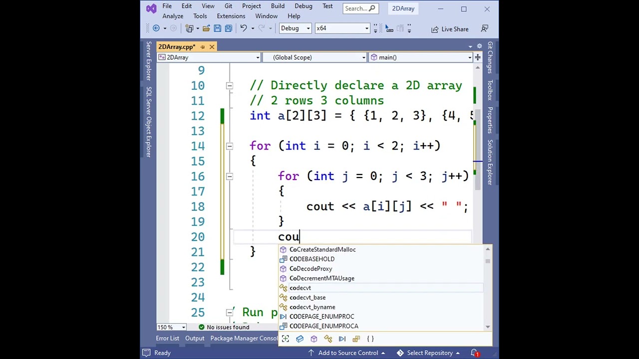 2D Array Output | CPlusPlusProgramming | ThinhPham #shorts