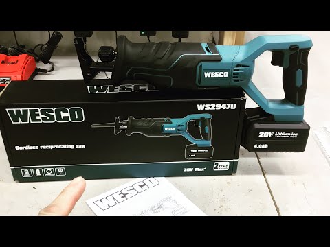 Honest Review Of The WESCO Cordless Reciprocating Saw / 4 Amp Hr Battery / Tool Less Blade Change!