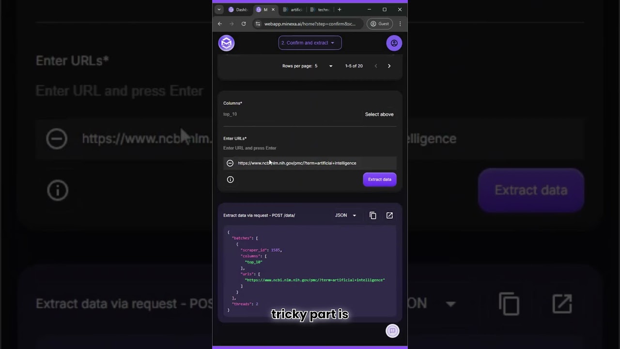 Efficient Web Scraping Tutorial using Minexa.ai | Data Extraction API