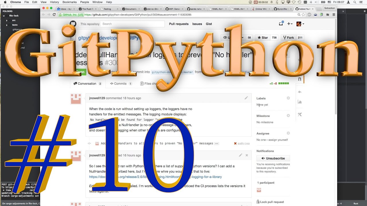 GitPython #10 [PR 300 - add logging Null handlers]