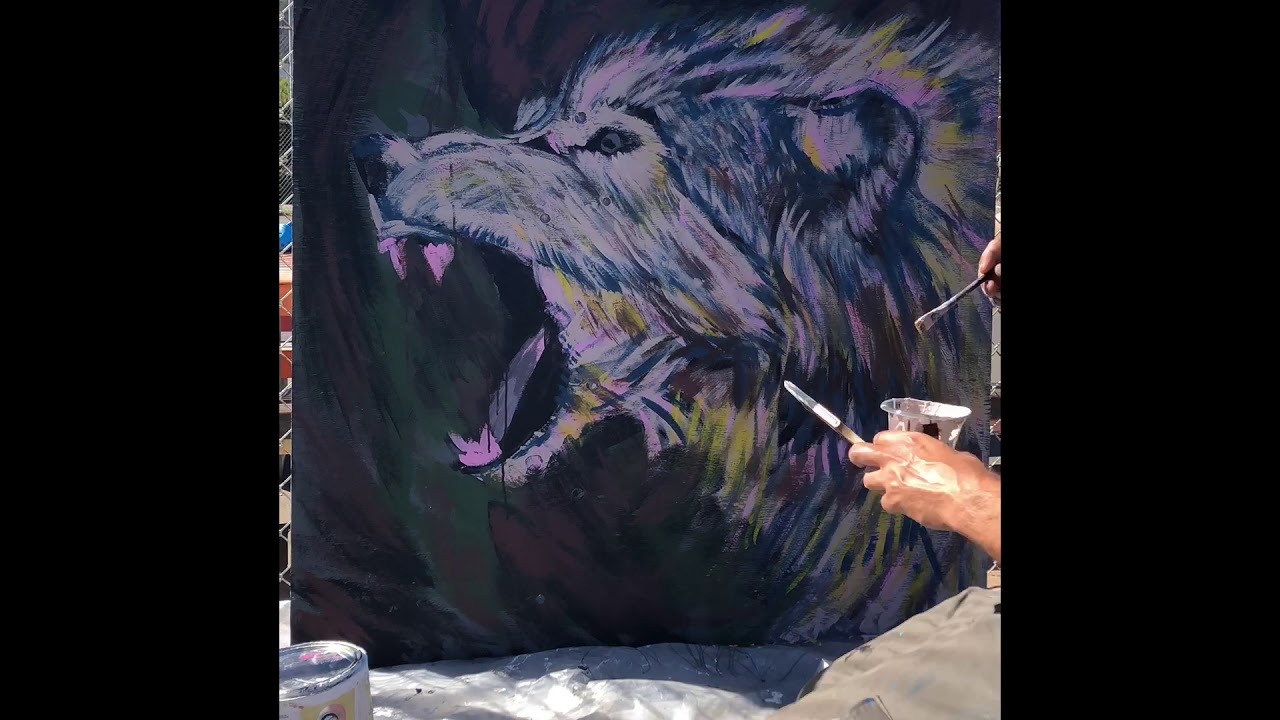 Snarling Wolf Mural Time Lapse