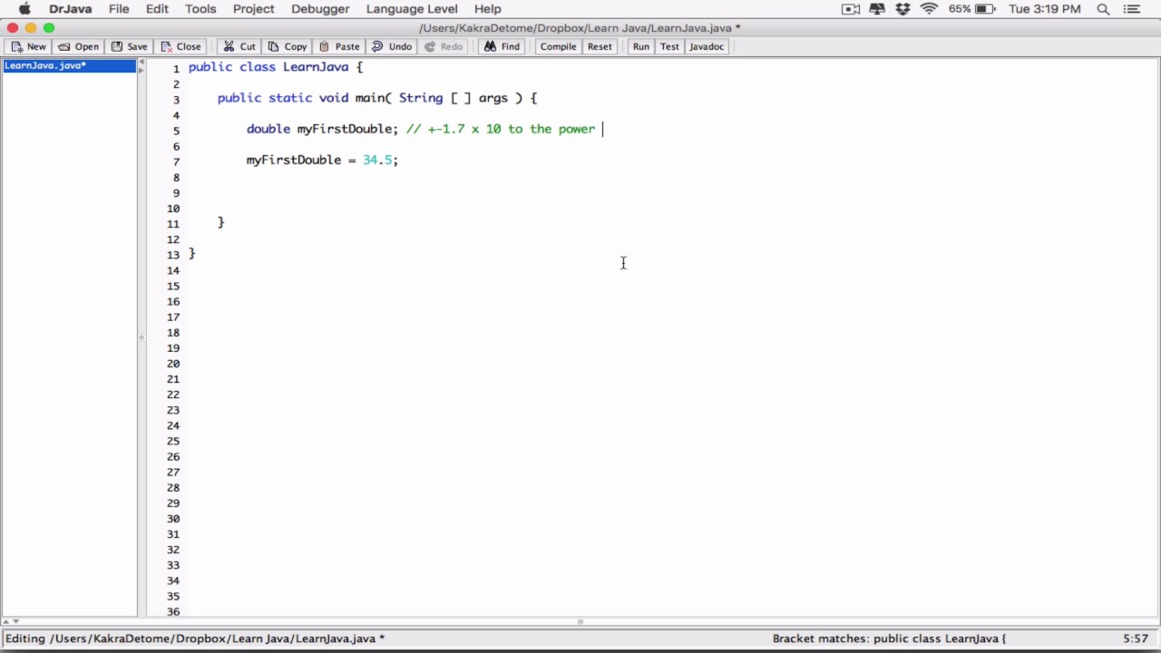 21. Primitive floating point data type: double - Learn Java