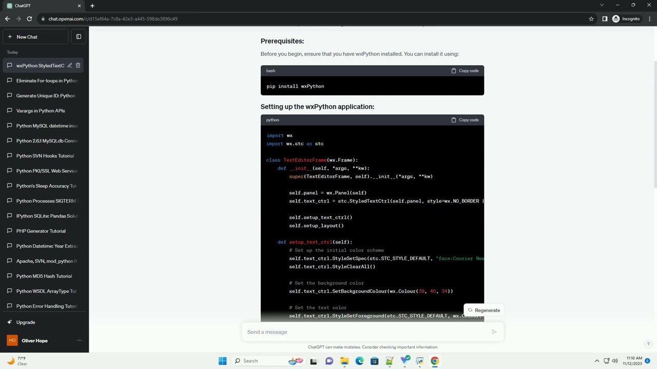 wxPython Changing the color scheme of a wx stc StyledTextCtrl