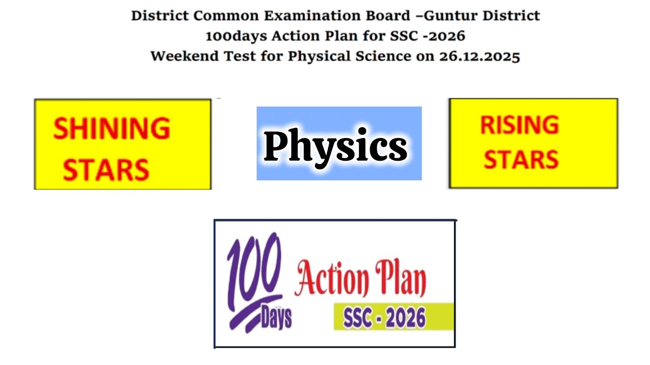10th Class 💯PHYSICS Slip Test-2(100 days Action Plan)- Raising and Shining Star(2026) | 10th PHYSICS
