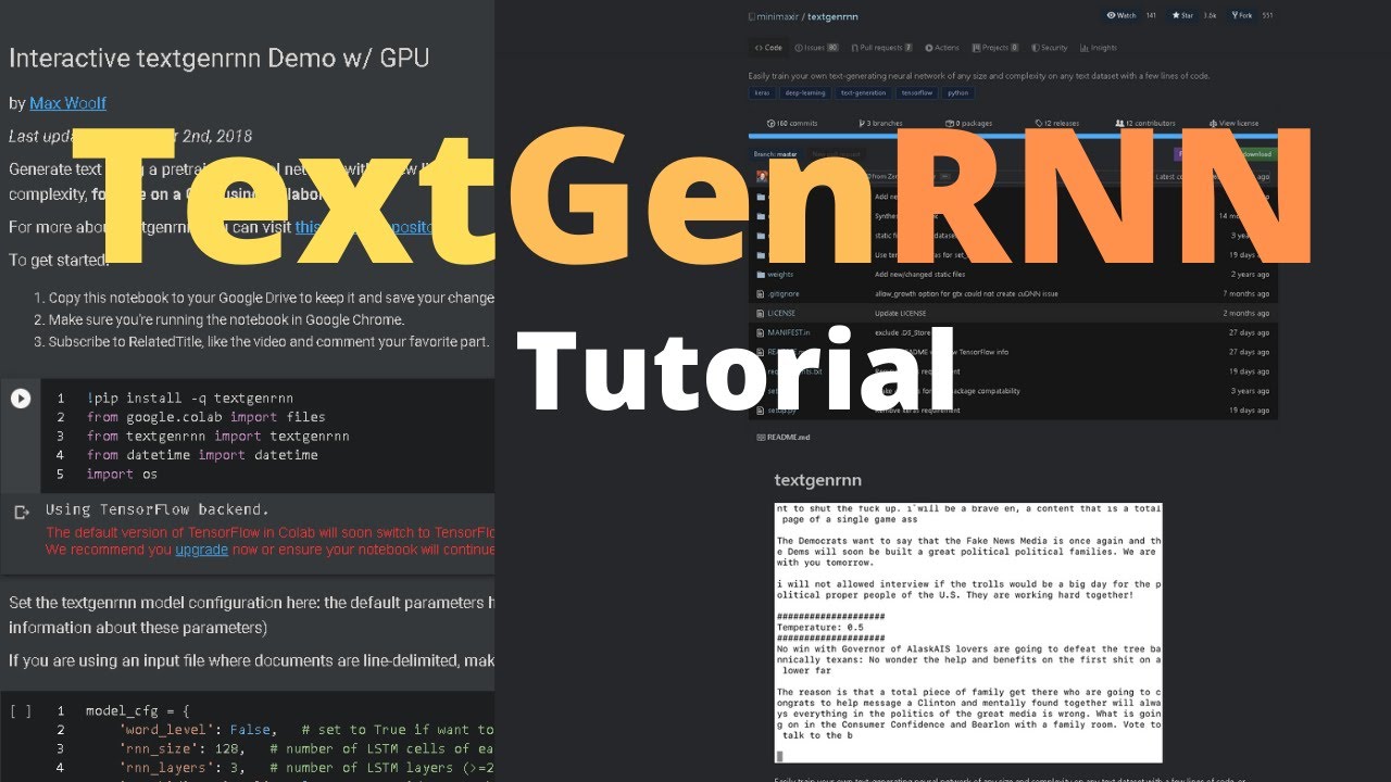 TextGenRNN Tutorial | Text Generating Aritficial Intelligence Easy Setup