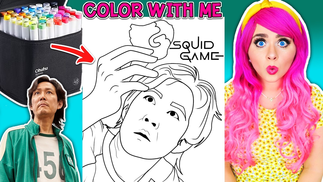 Squid Game Coloring Tutorial | Player 456 Coloring Page | Ohuhu Art Markers | COLOR ALONG WITH KIMMI