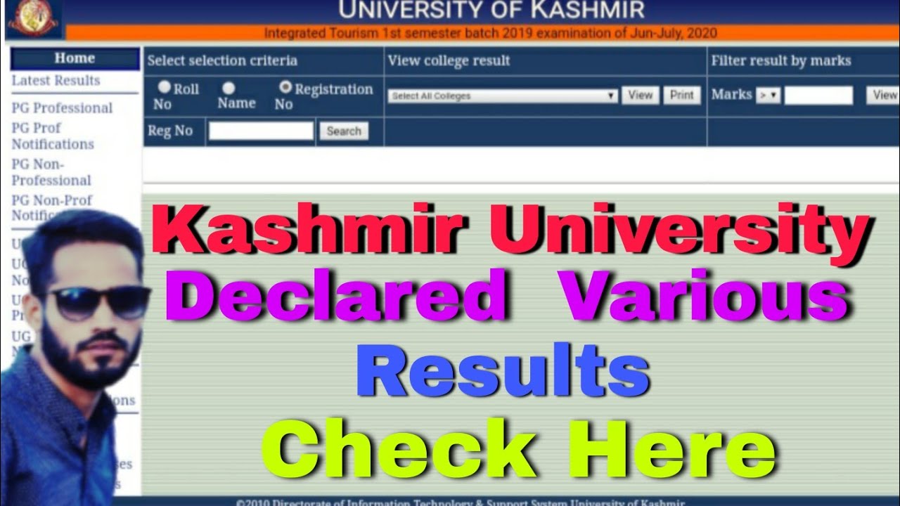 Kashmir University Declared Various #results  || Check ur Result