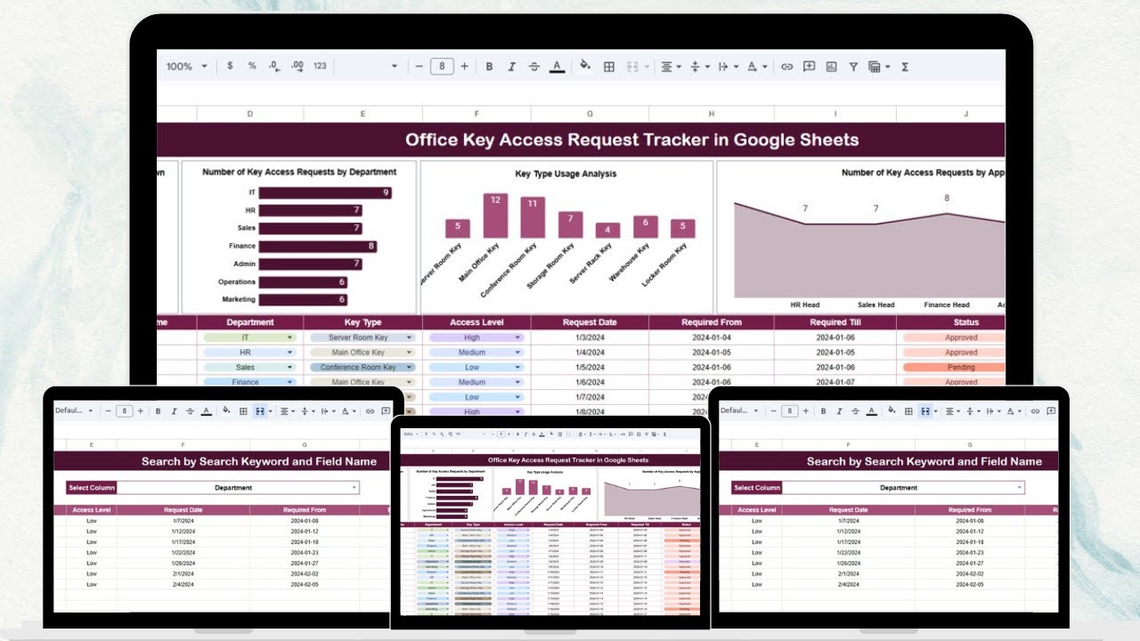Office Key Access Request Tracker in Google Sheets