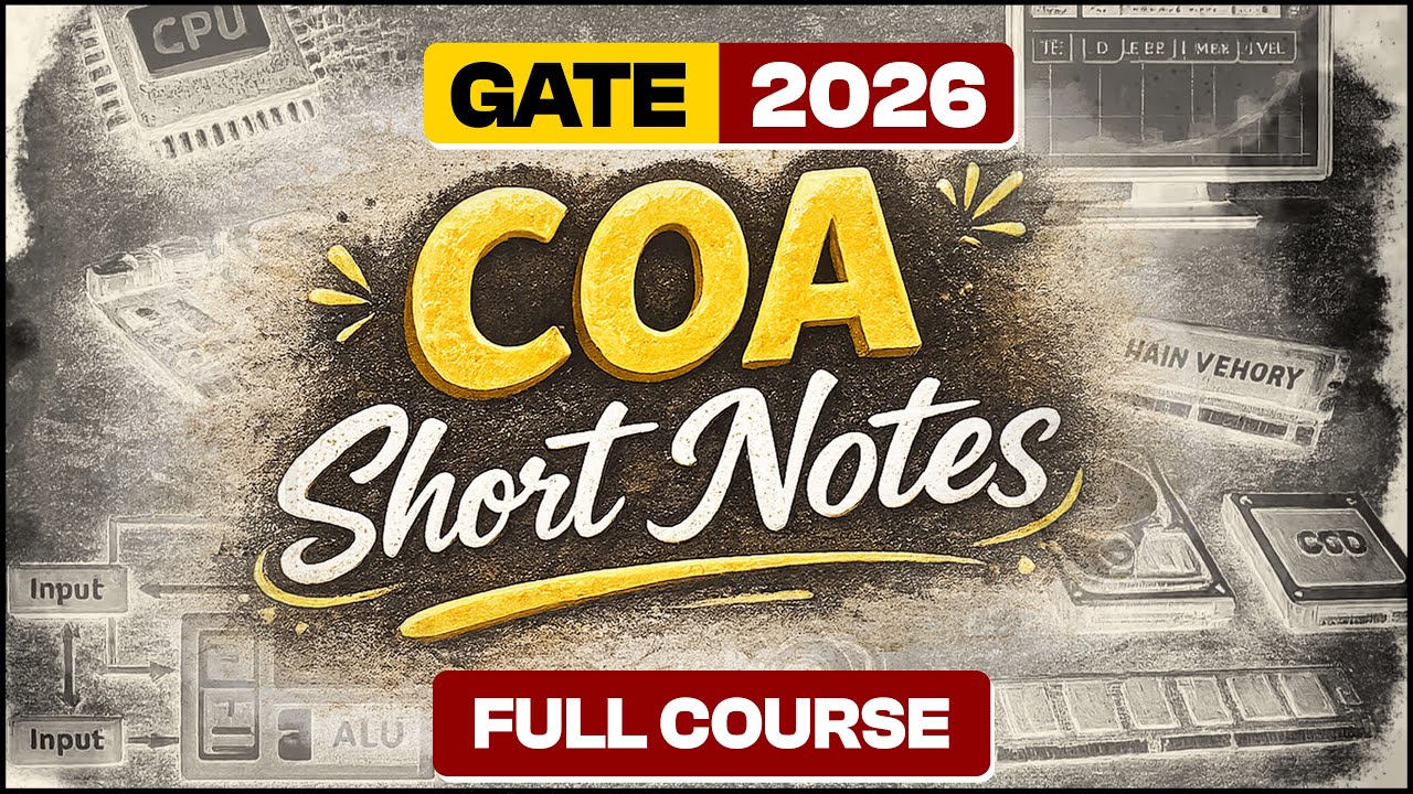COA Short Notes for GATE 2026 🔥 | Computer Organization Full Course | Fast Revision