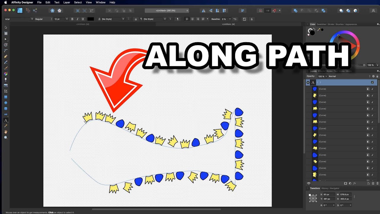 Place Graphics Along a Path with Affinity Designer