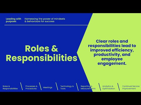 Module 3: The 7-Essential First Line Management Systems - Roles and Responsibilities