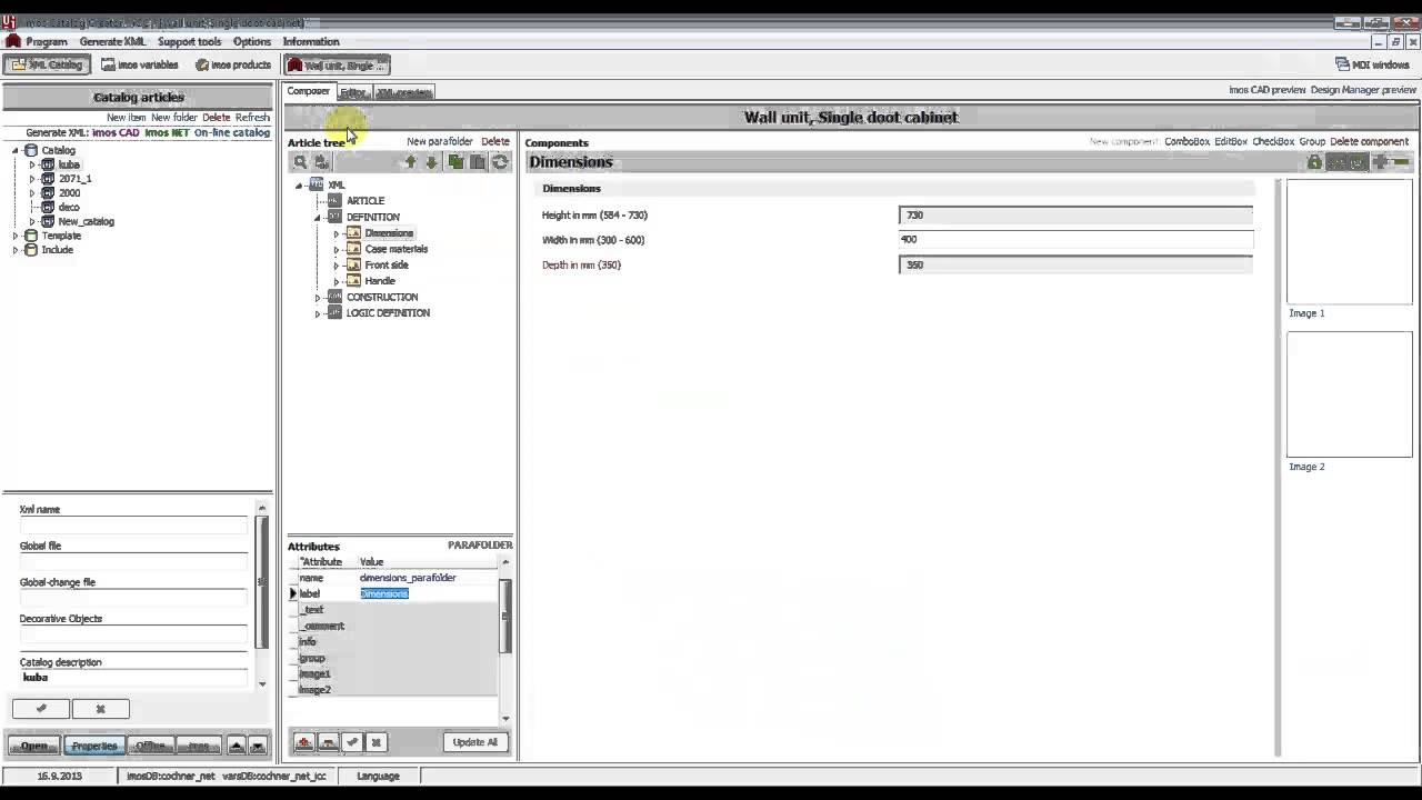 imos NET catalog creator iCC_003 - XML file structrure