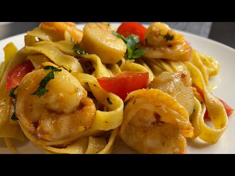 The best Scallops Shrimps Linguine you will taste / Pasta recipe