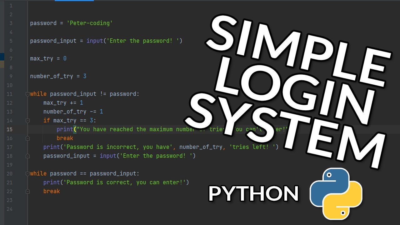 Really Simple Login System in Python | Peter's Coding