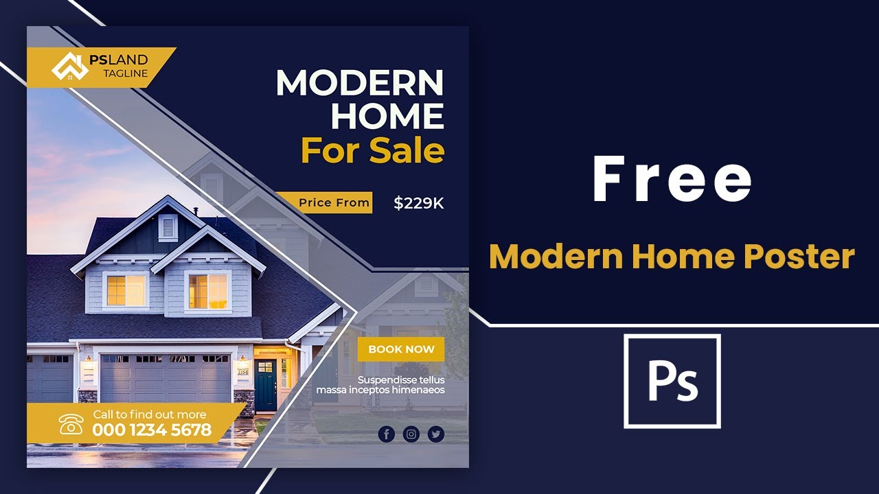 Free Real Estate House Social Media PSD Template