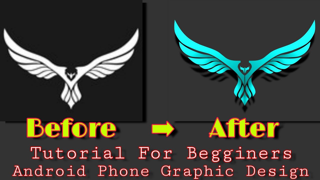 Minimalist Eagle / Phoenix Vector Logo (Time-Lapse) Beginners Tutorial In Android Phone