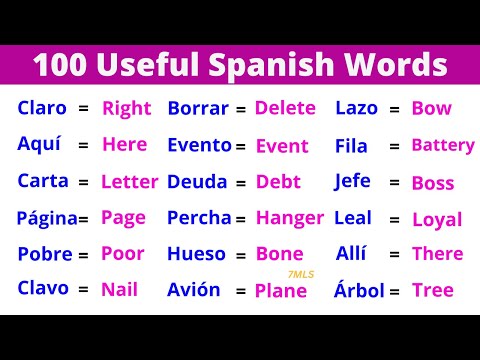 Learn 100 Useful Spanish Words for Everyday Life in 12 minutes!