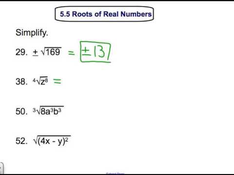 5-5 Roots of Real Numbers