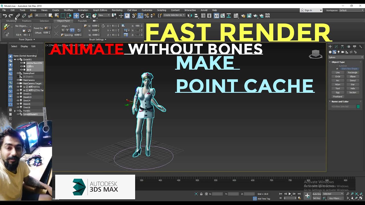 FAST RENDER IN 3DSMAX POINT CACHE MODIFIER